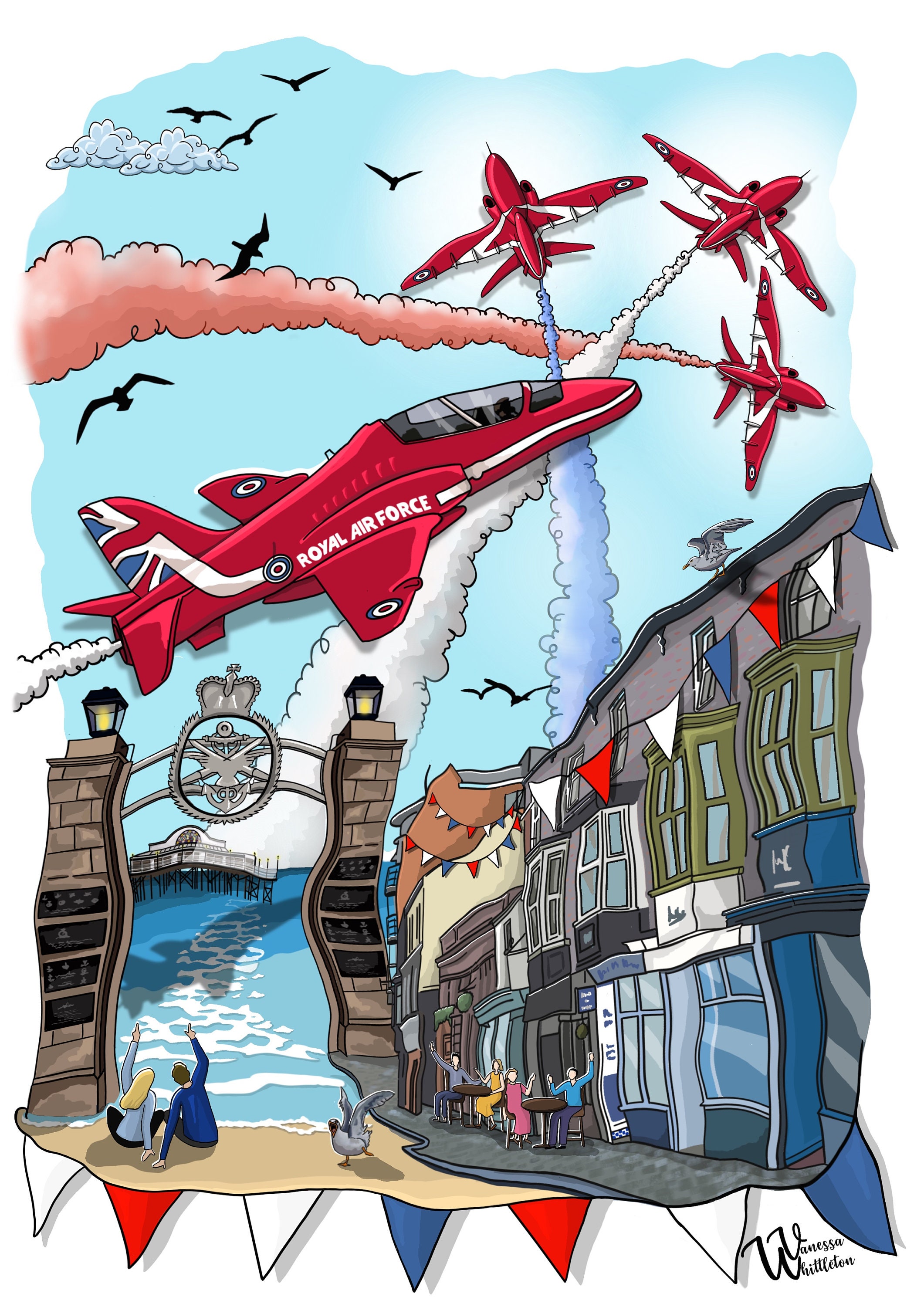 Cleethorpes Coastal Art Print the Red Arrows Cleethorpes Poster - Etsy UK