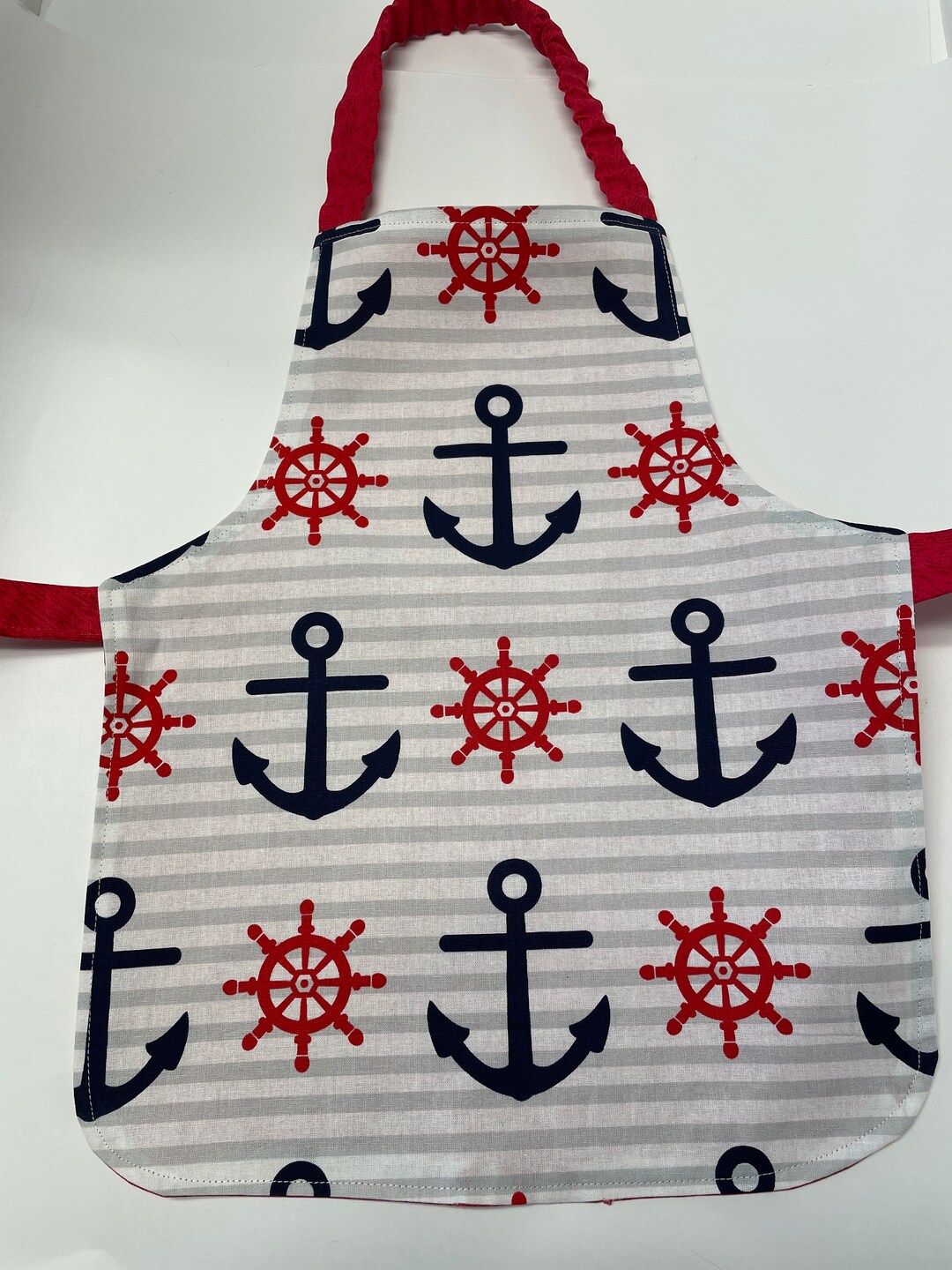 Child's CHEF APRON, Anchors & Ships Wheel on Chef Apron, Boating Themed ...