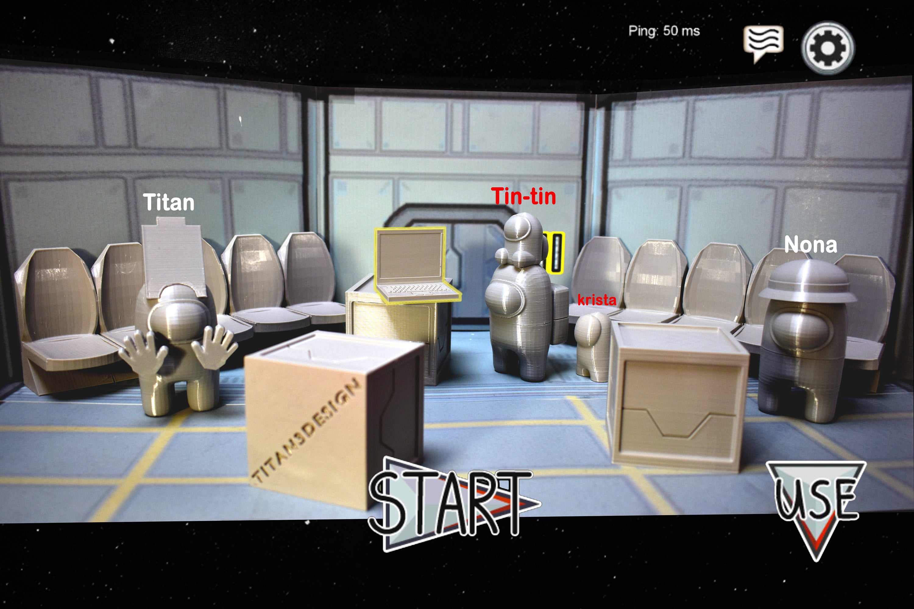 Among Us Dropship/Lobby SetGrey Among Us Set Diorama | Etsy