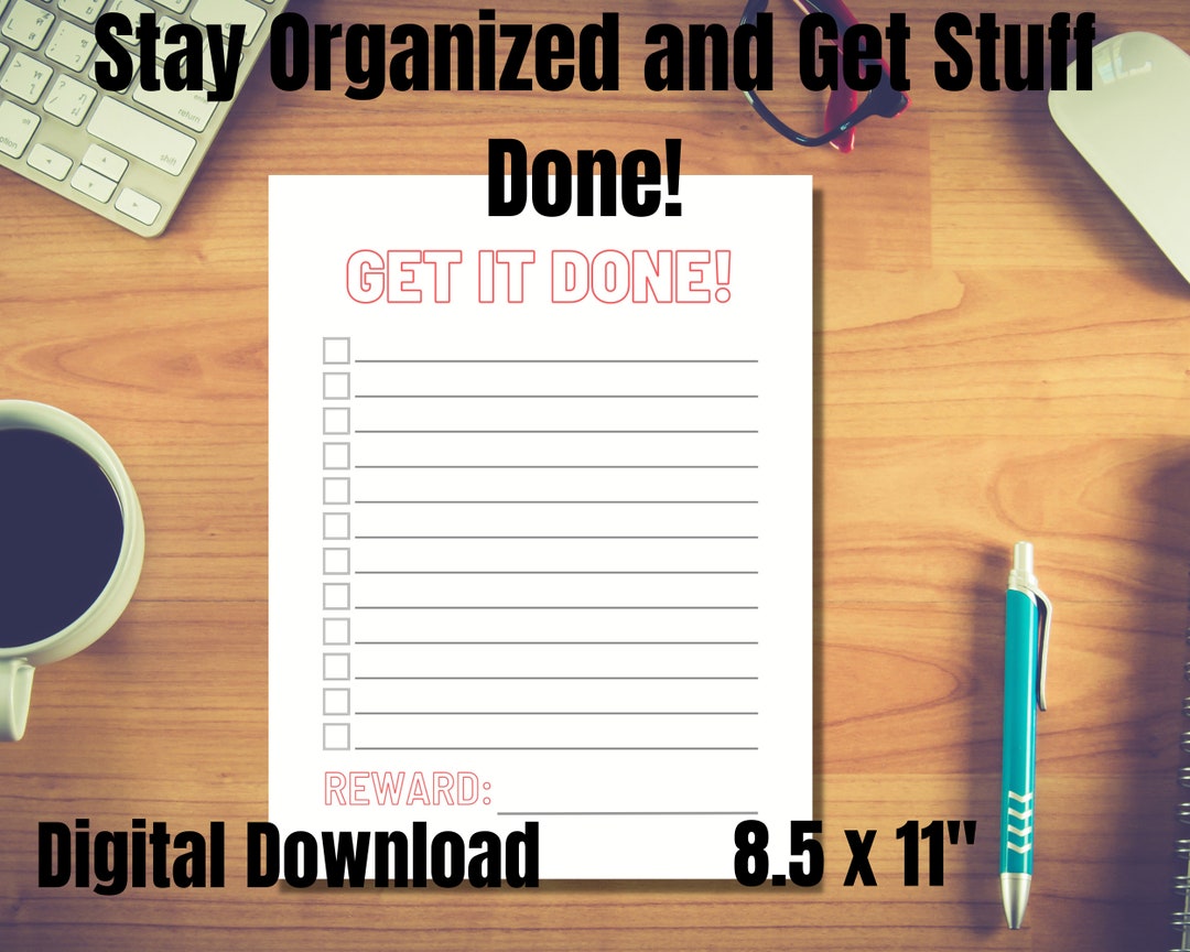 Printable Get It Done Worksheet Checklist Worksheet List for Women ...