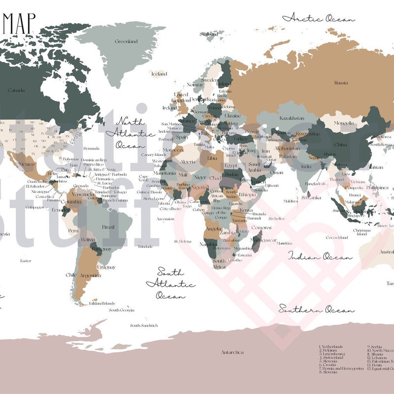A3 World Map - Etsy UK