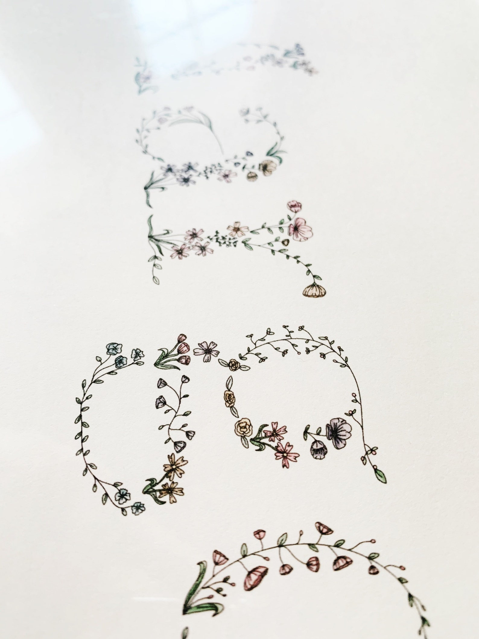 Floral Name Print Personalised Flower Design Childs - Etsy