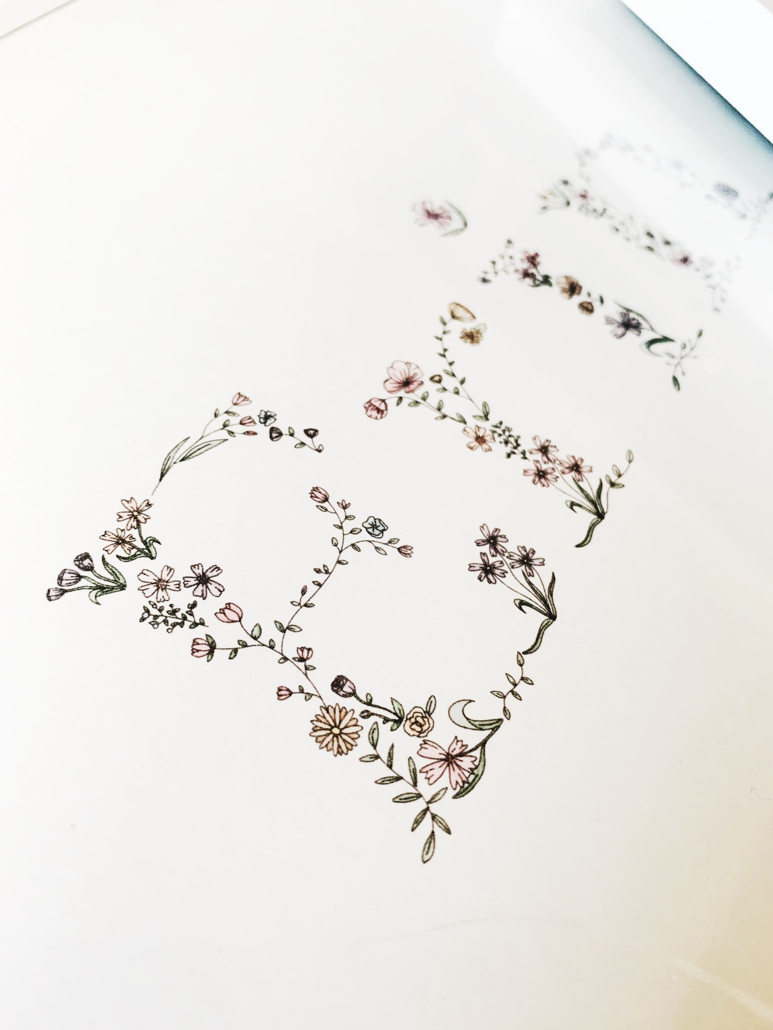 Floral Name Print Personalised Flower Design Childs - Etsy