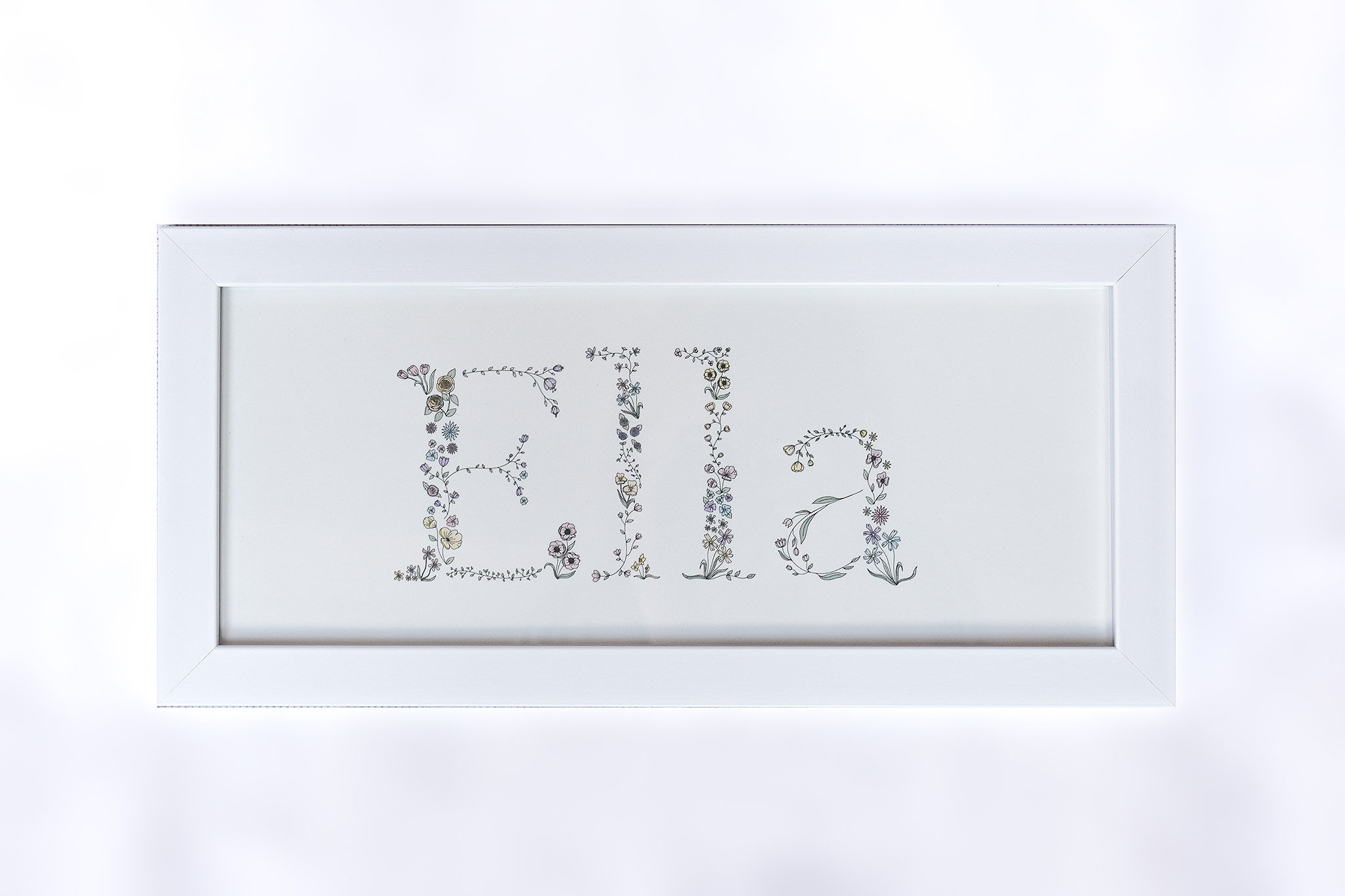 Floral Name Print Personalised Flower Design Childs - Etsy