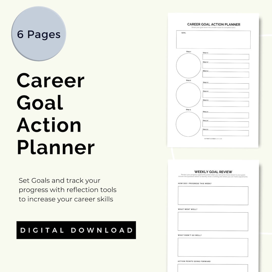 Minimalist Goal Planner Printable, Goal Tracker, Career Goal Setting ...