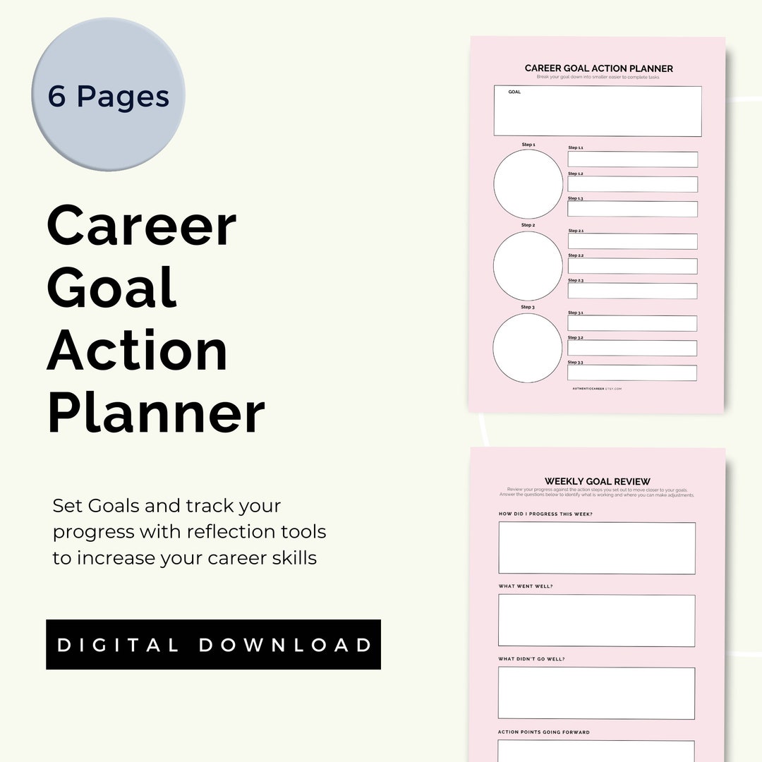 Pink Aesthetic, Minimalist Goal Planner Printable, Goal Tracker, Career ...