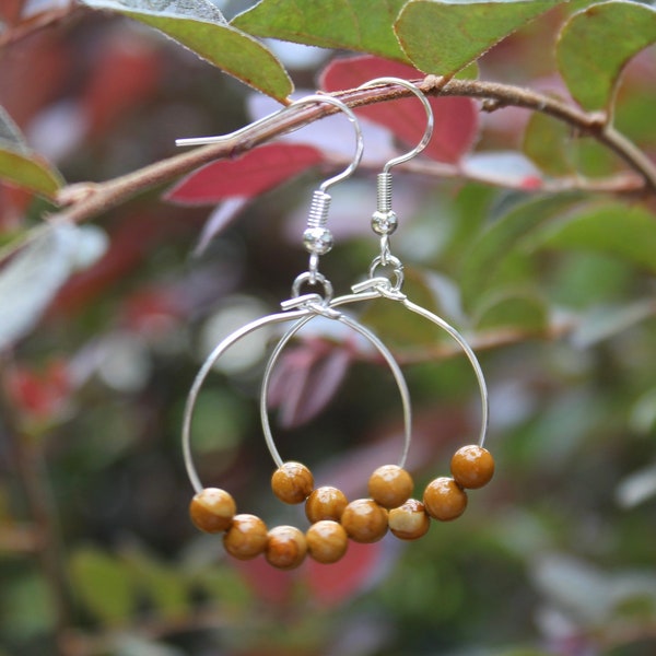 Beaded Hoop Earrings - Etsy
