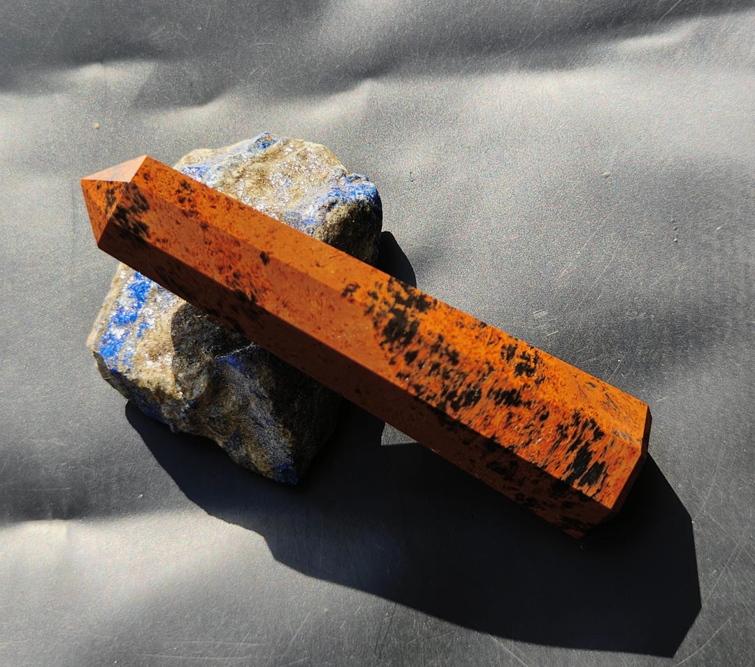 Natural Mahogany Obsidian Obelisk Tower – Grounding & Protection ...