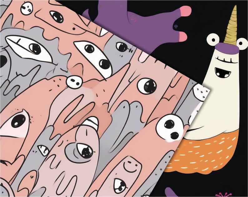 Aliens and Spaceships Digital Pattern, Digital Paper, Repeating Pattern ...