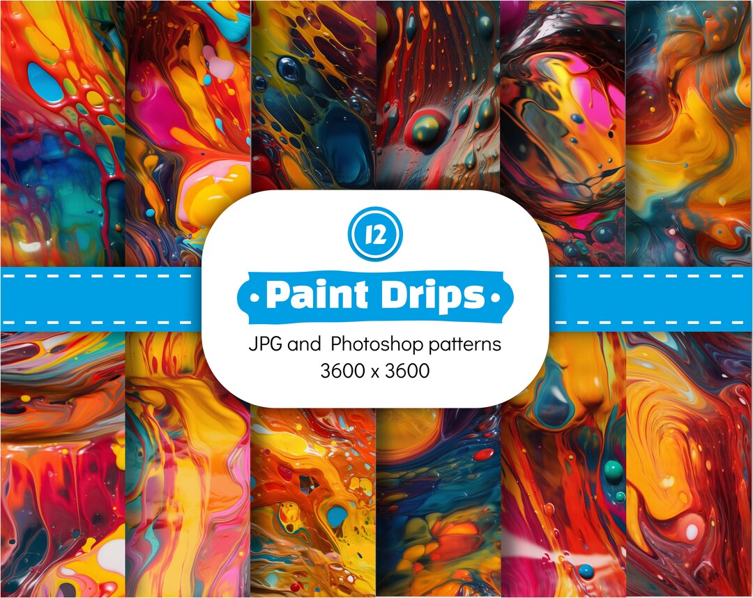 Dripping Paint - Digital Pattern, Digital Paper, Repeating Pattern ...