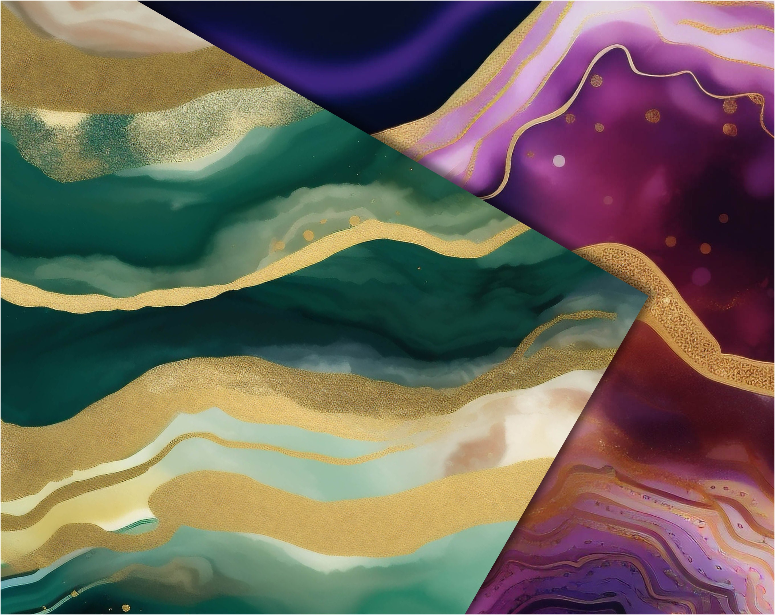 Agate With Gold Ribbon Digital Pattern, Digital Paper, Repeating ...