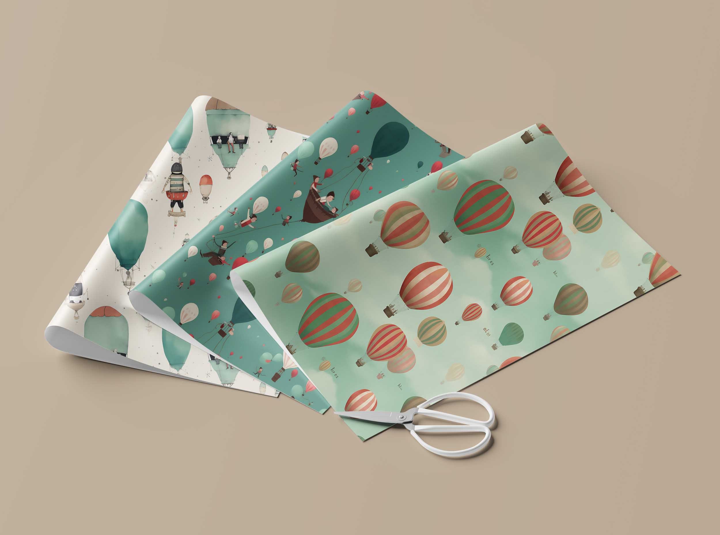 Whimsical Hot Air Balloons - Digital Pattern, Digital Paper, Repeating ...