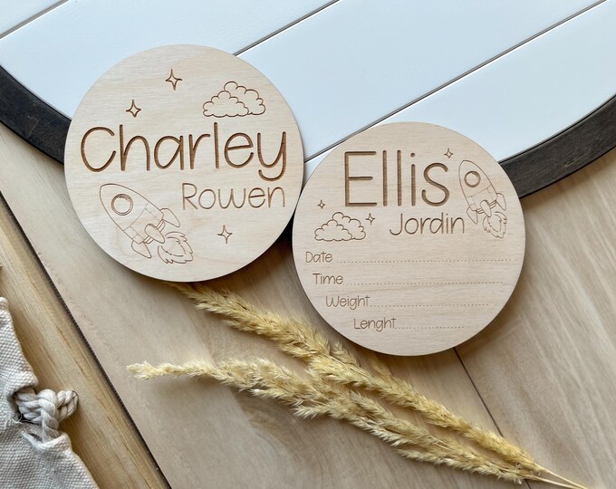 Baby Announcement Sign With Birth Stats Sign for Hospital Wood Sign for ...