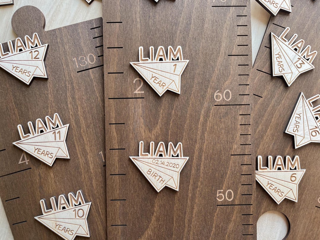 Personalized Wooden Chart Markers Growth Chart Stickers Wooden Growth ...