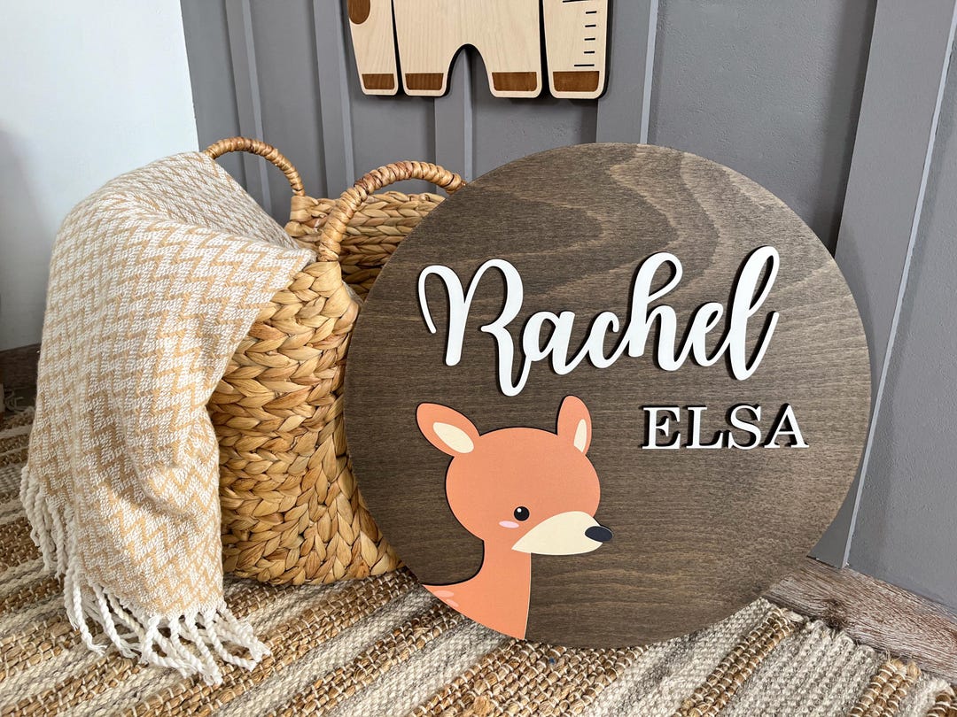 Nursery Name Sign, Above Crib Sign, Round Name Sign,custom Name Sign ...