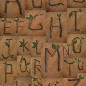 Woodland Inspired Capital Letters A to Z Instant Download Natural ...