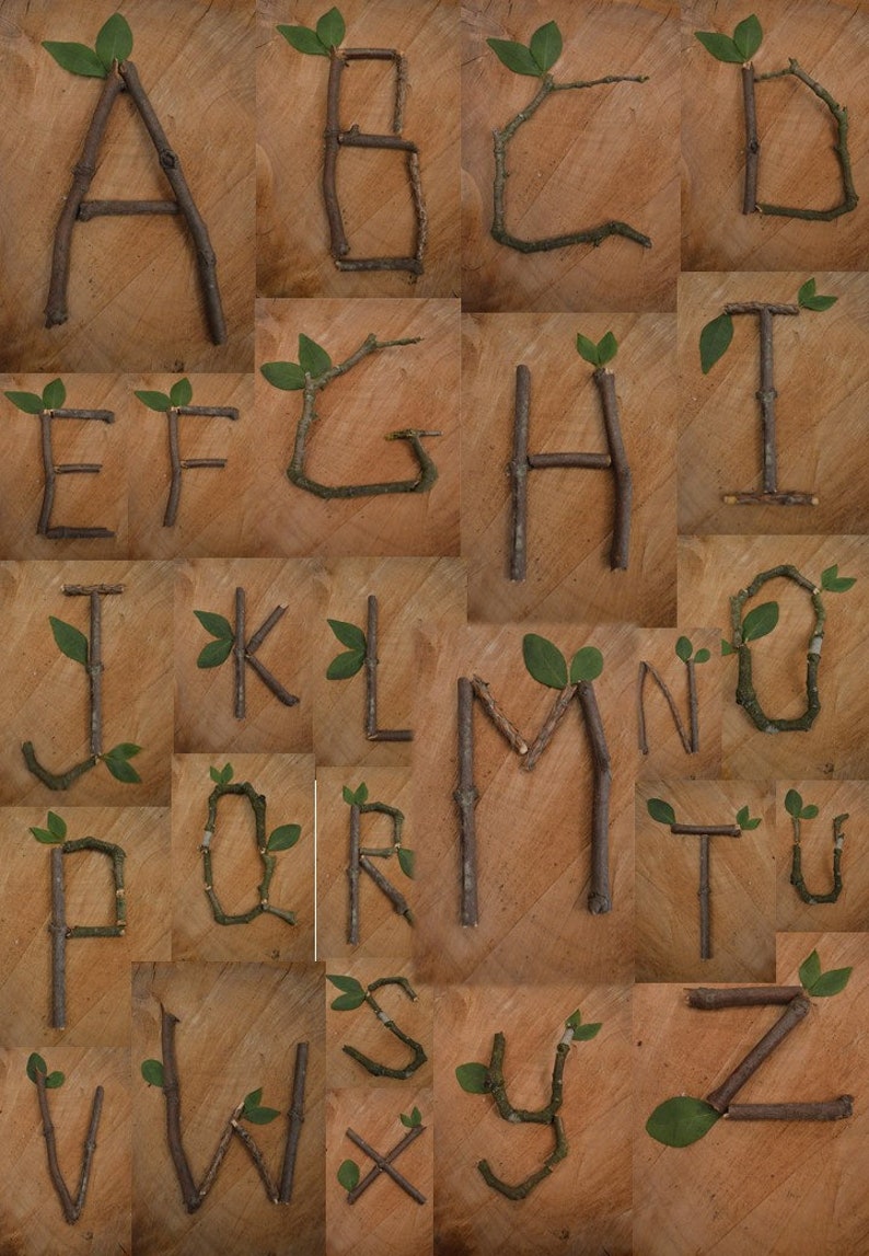 Woodland Inspired Capital Letters A to Z Instant Download Natural ...