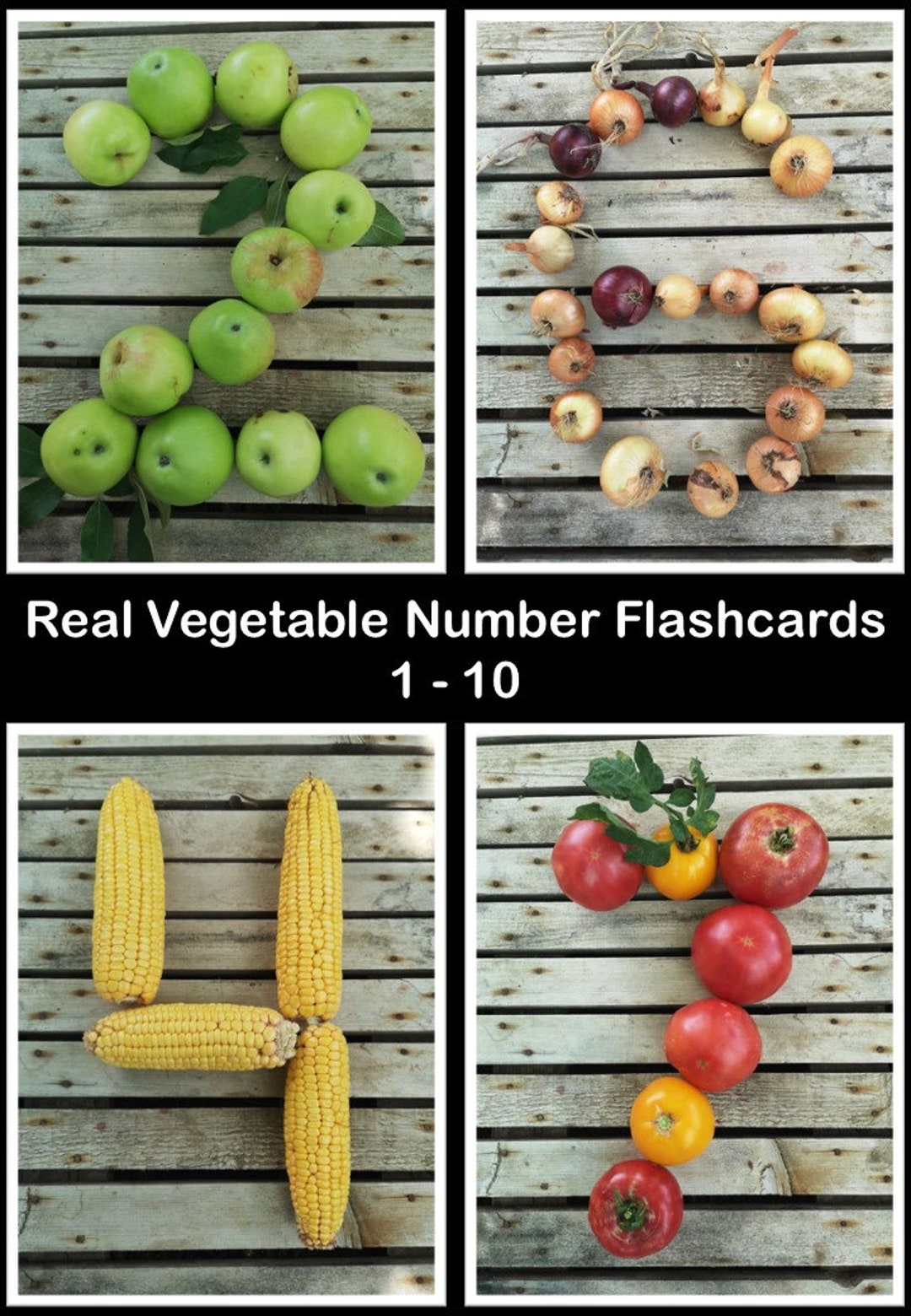 UNIQUE REAL VEGETABLES Number Cards - Etsy New Zealand
