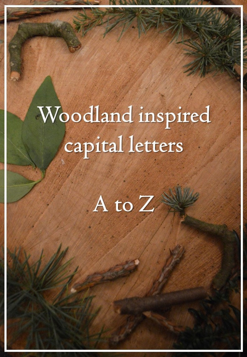 Woodland Inspired Capital Letters A to Z Instant Download Natural ...