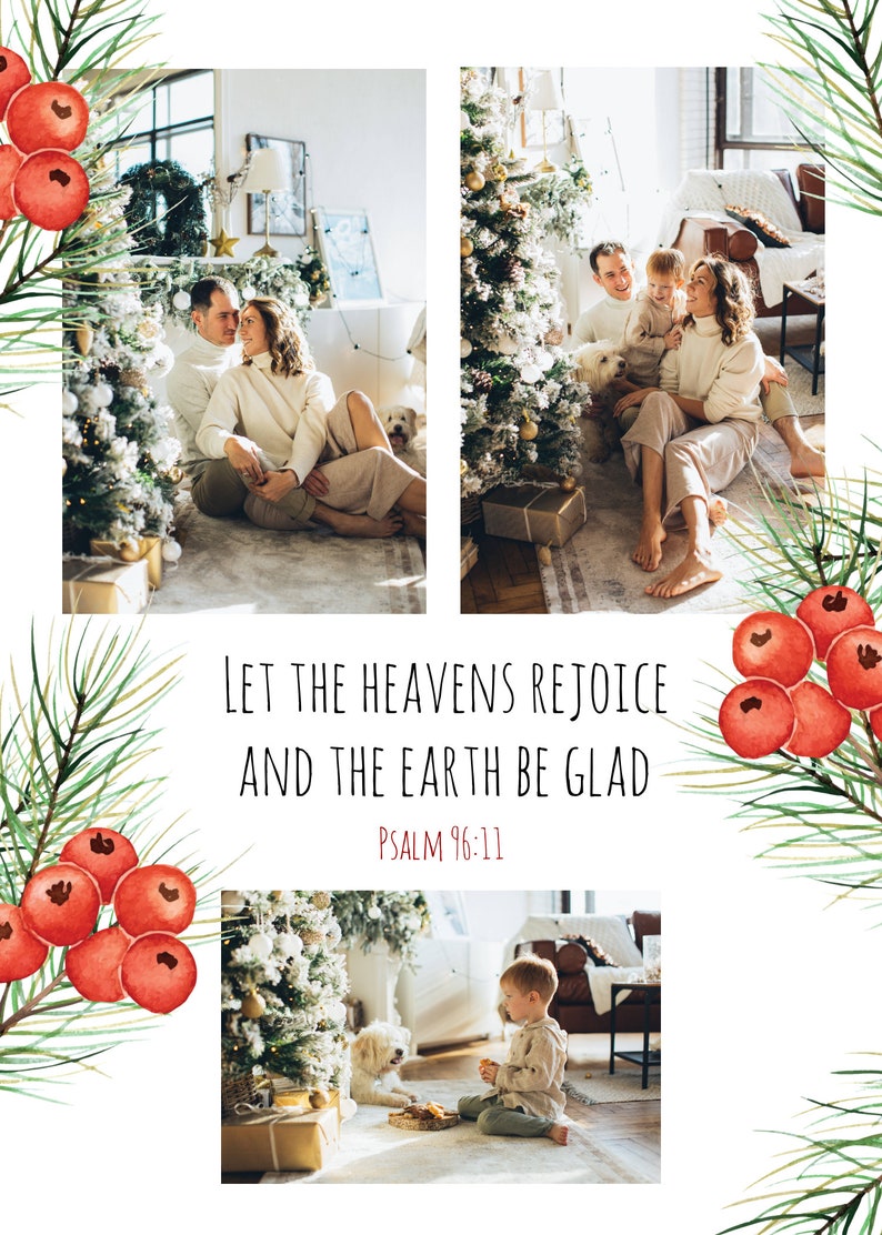 Printable Religious Christmas Card Template Multiple Picture - Etsy