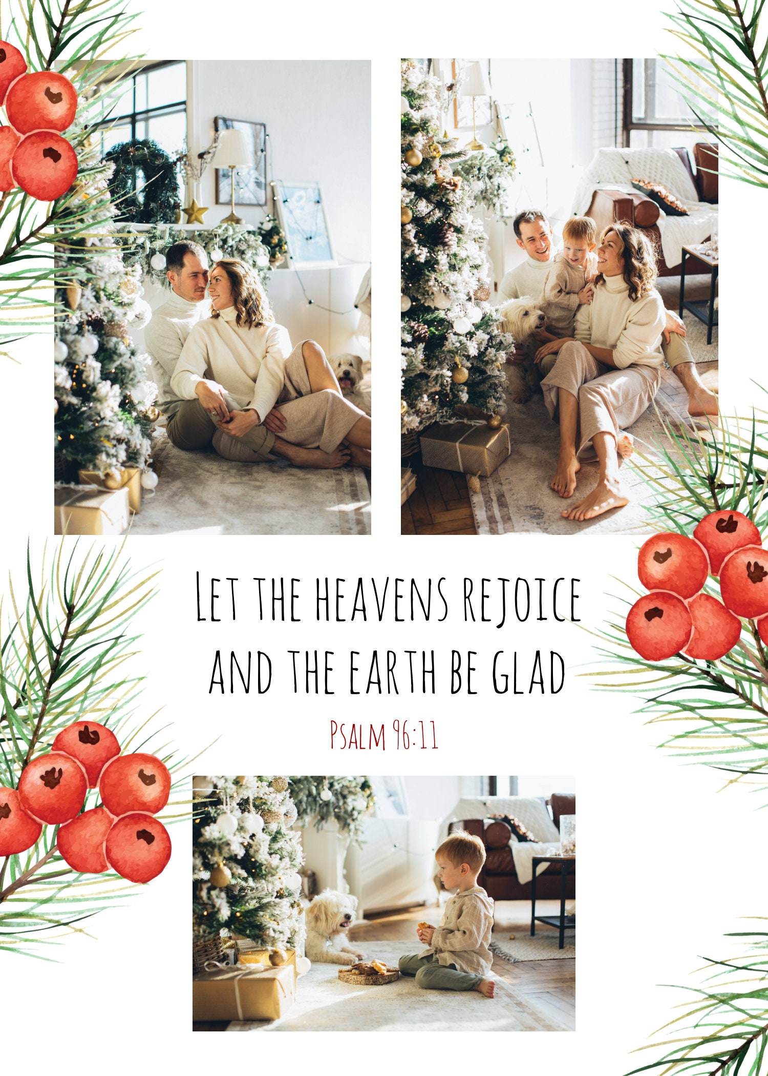 Printable Religious Christmas Card Template Multiple Picture - Etsy