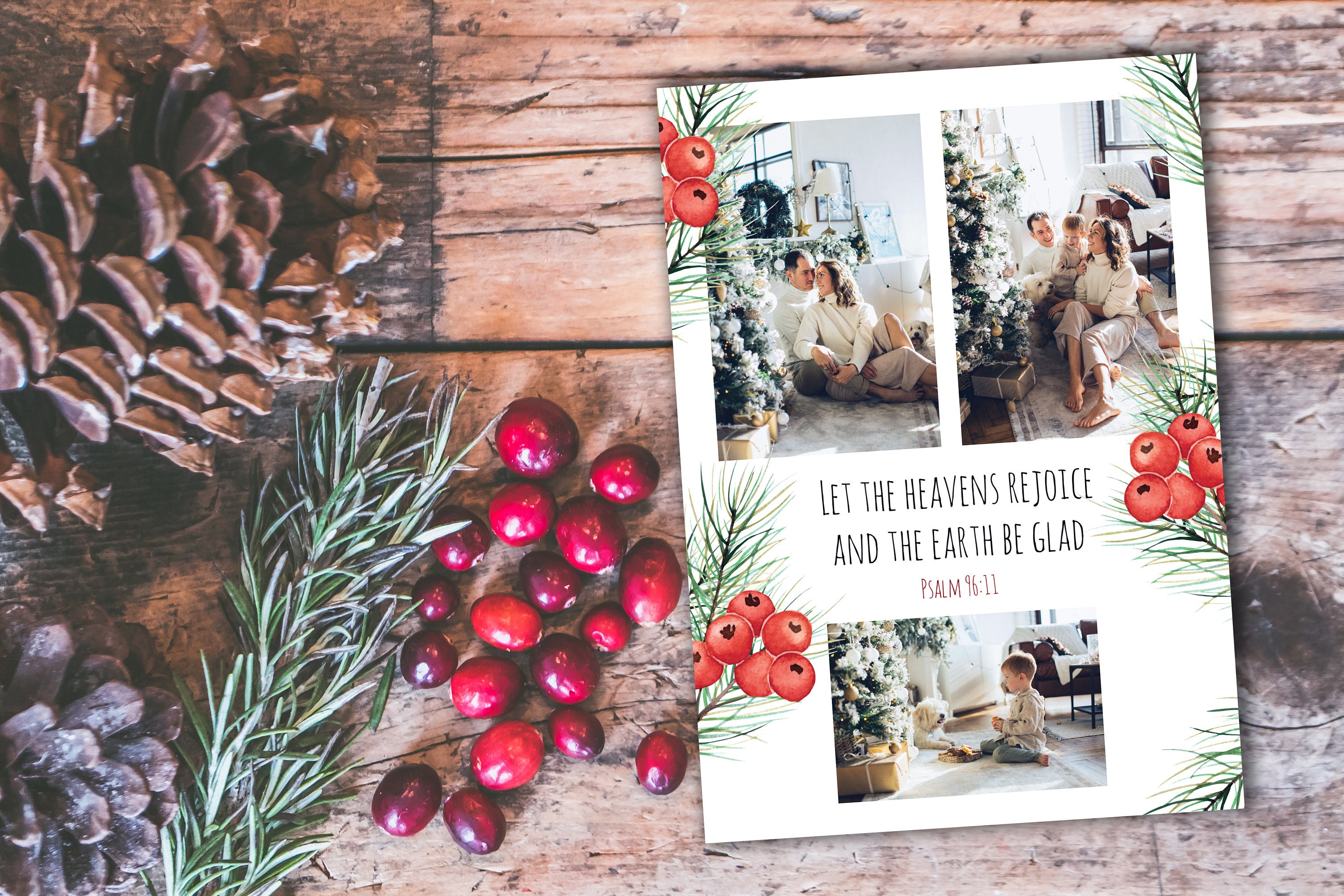 Printable Religious Christmas Card Template Multiple Picture - Etsy