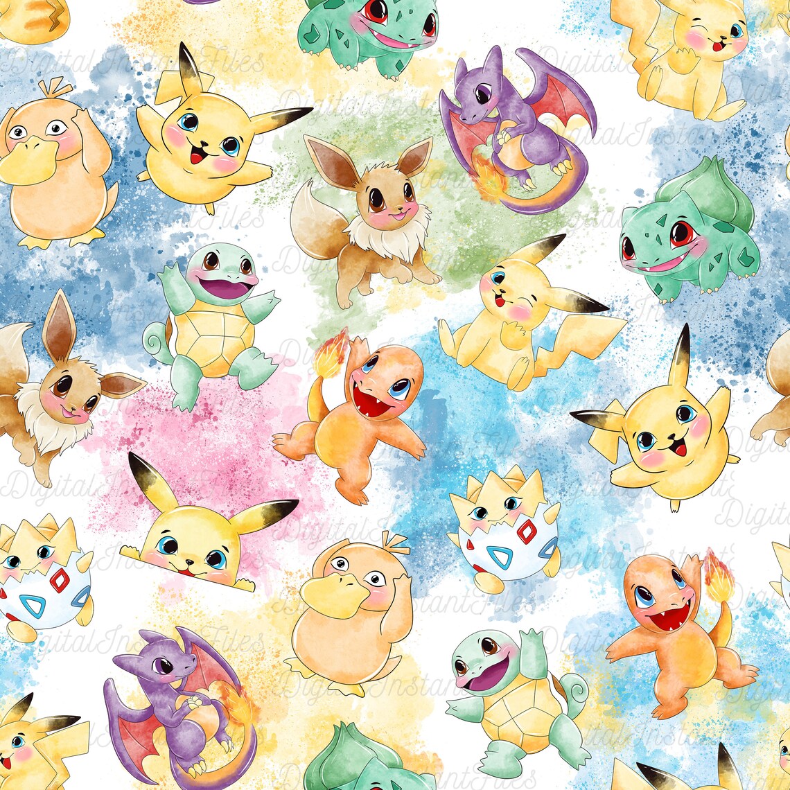 Pokemon Seamless Pattern Pikachu Seamless Ash Ketchum - Etsy