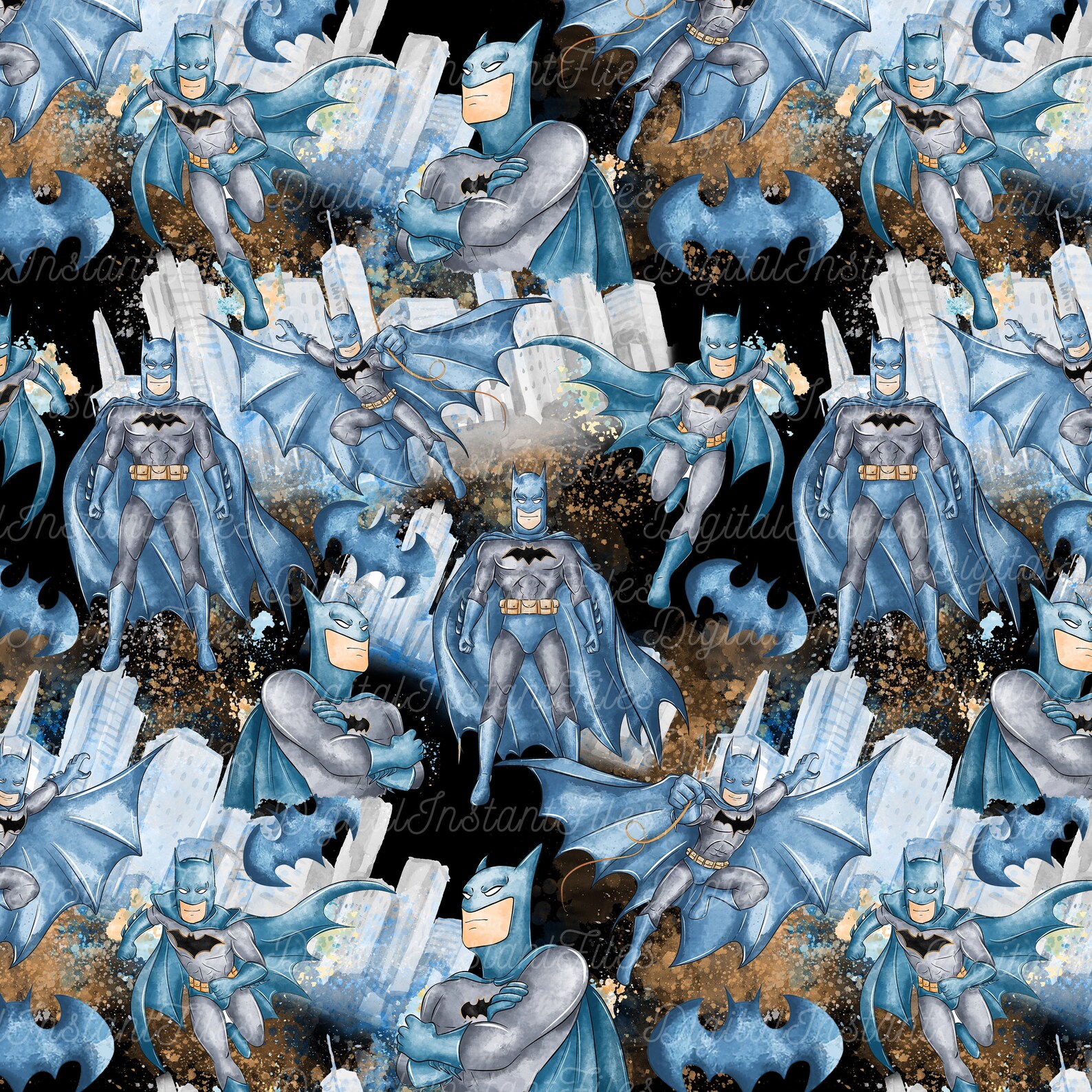 Batman Seamless Pattern DC Seamless Pattern Superheros - Etsy