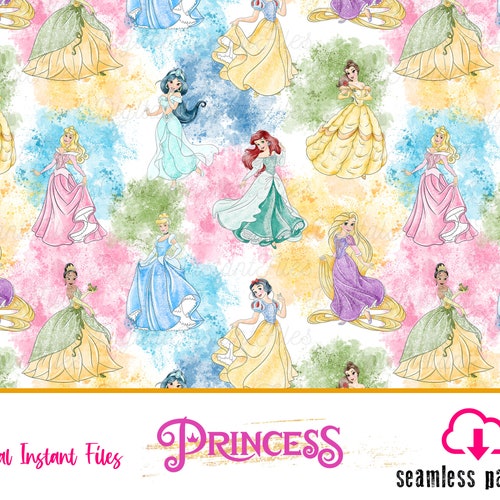 Princess Seamless Pattern Princess Seamless File Digital - Etsy