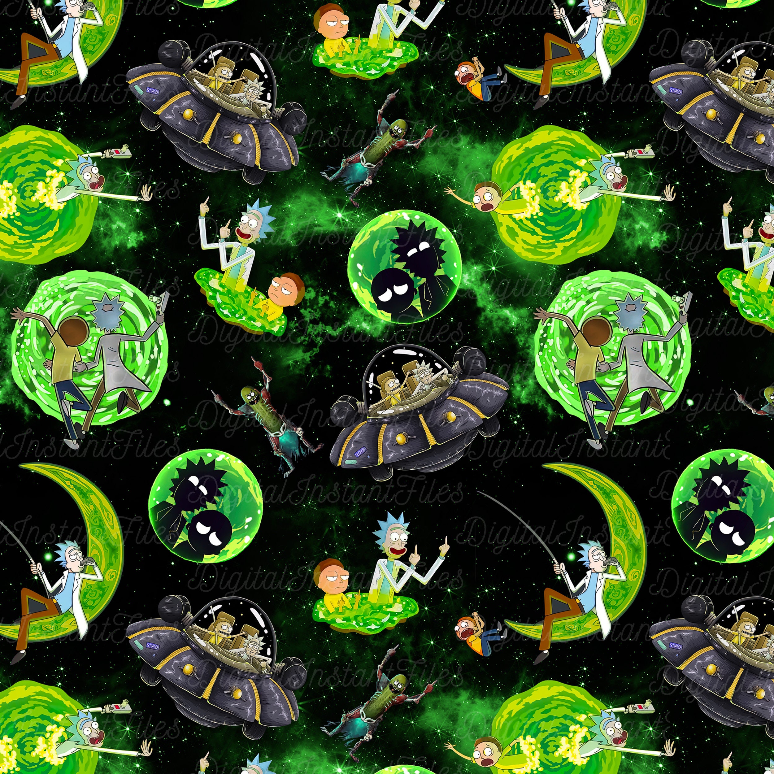 Rick and Morty Seamless Pattern R&M Seamless Pattern Cartoon - Etsy