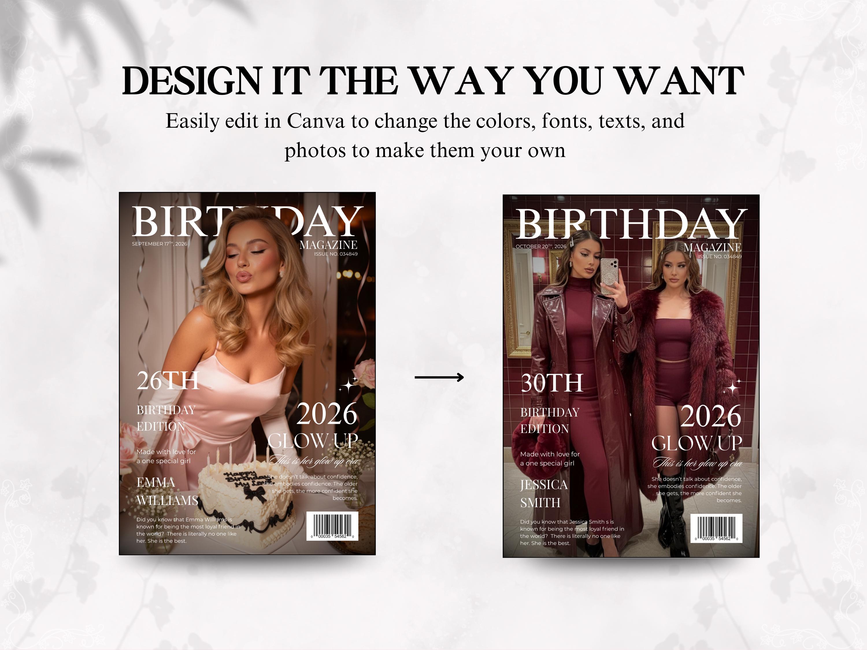 Birthday Magazine Template, Magazine Gift, Best Friend, Editable ...