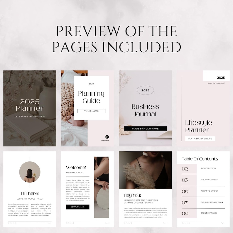 63 Page Journal Planner Template, Business Planner, Journal Template ...