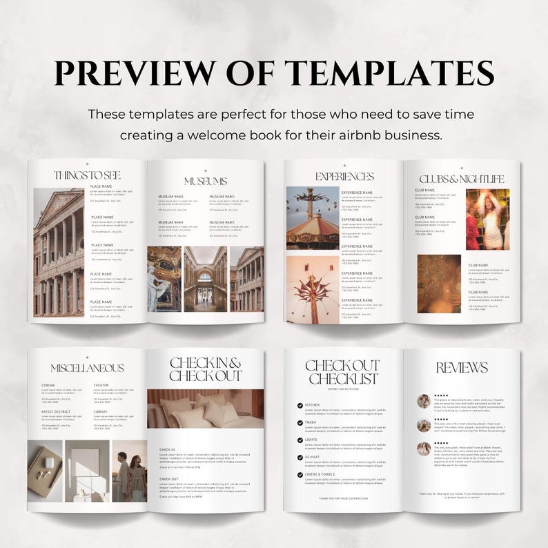 22 Page Airbnb Welcome Book Template, House Host Manual Guidebook ...