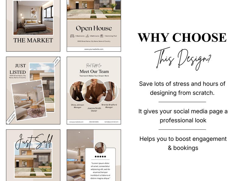 Real Estate Instagram Post Templates Luxury Realtor Canva Social Media ...
