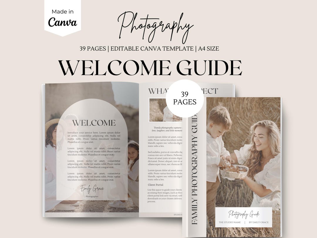 39 Page Photography Family Session Guide, Photography Template, Family ...