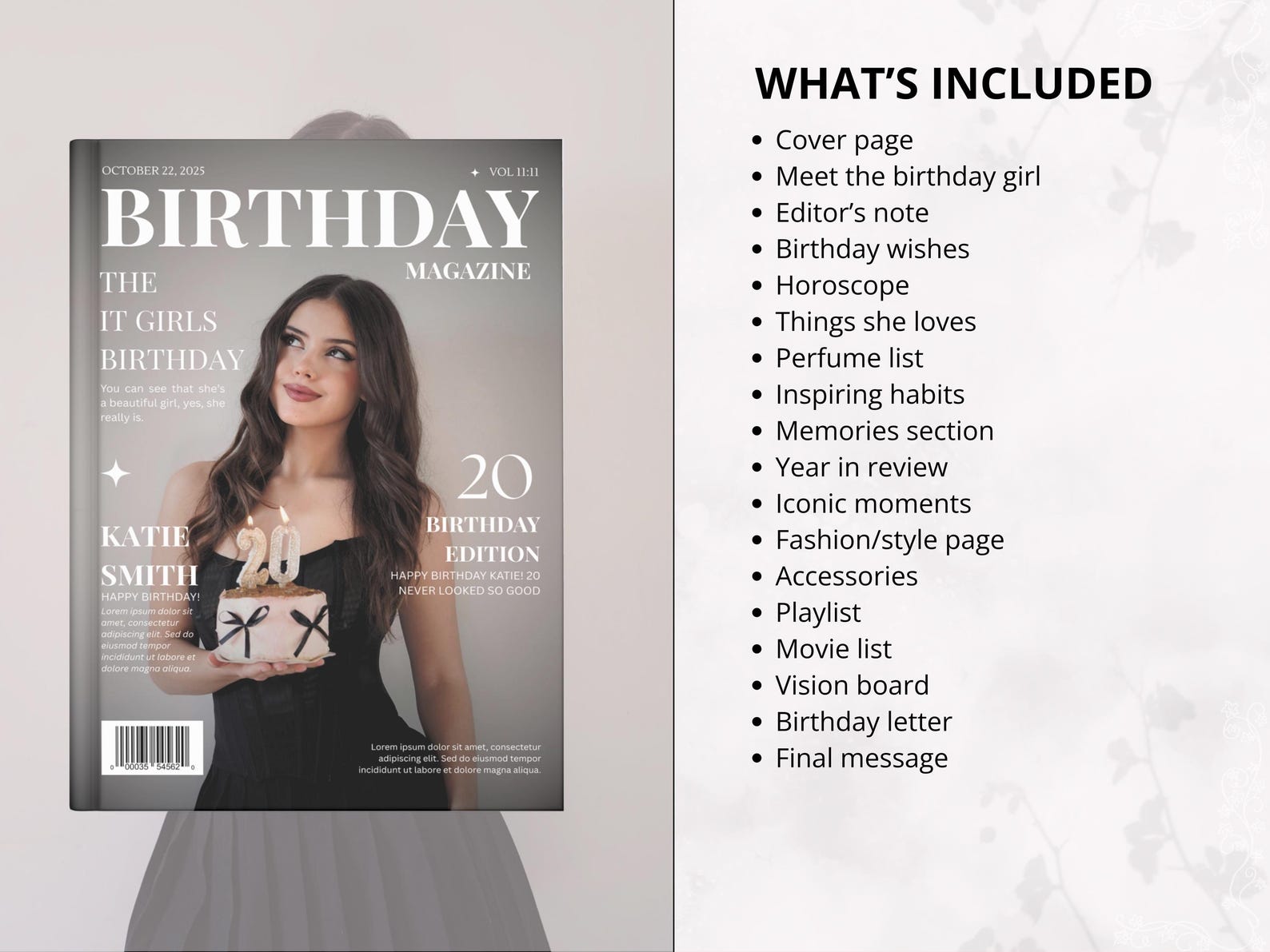 Birthday Magazine Template Personalized Custom Magazine Editable Bestie ...