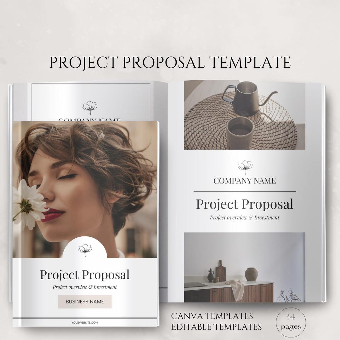 14 Page Project Proposal, Editable Canva Template, Professional Design ...