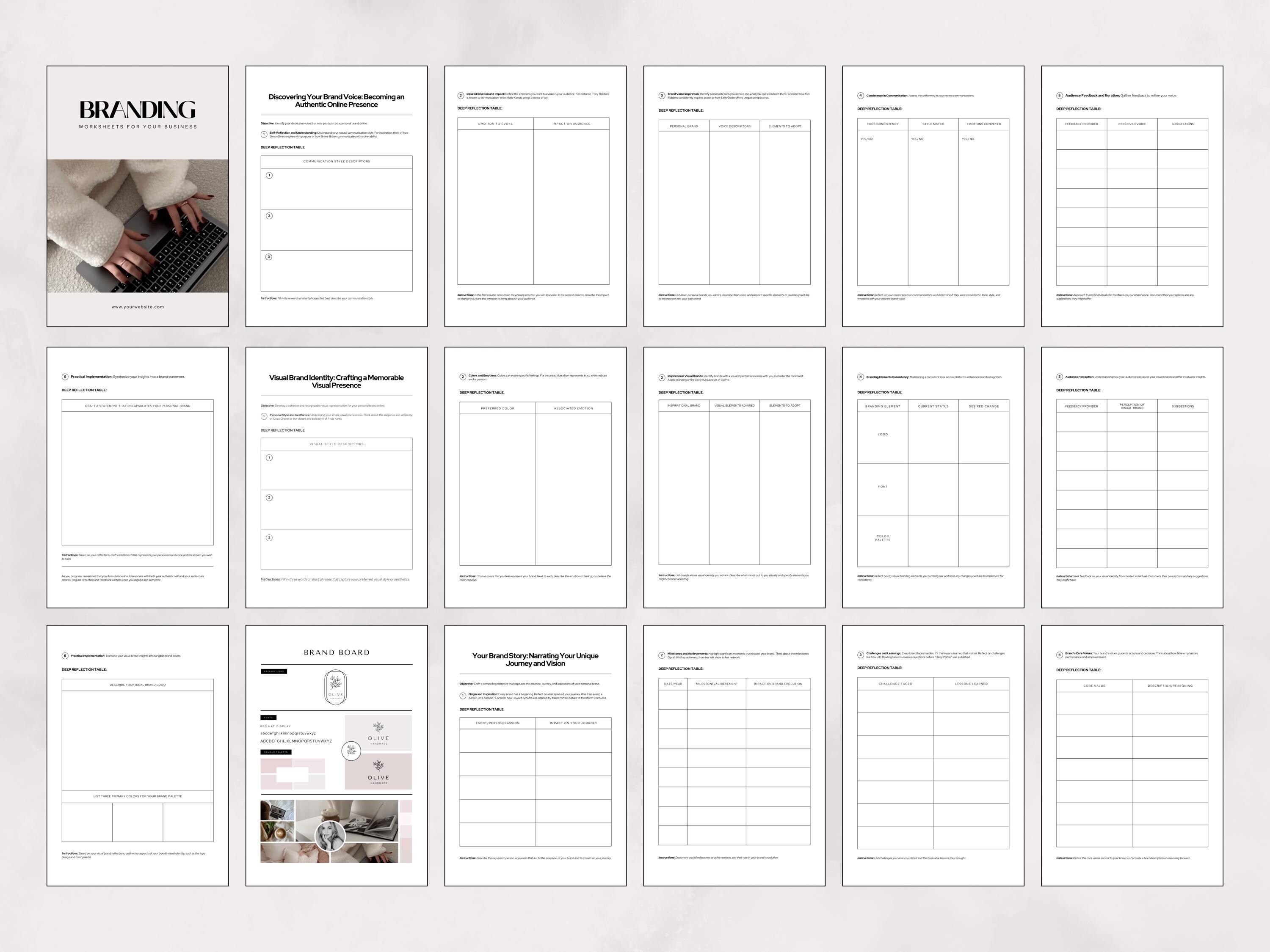 32 Page Business Worksheet Template, Printable Worksheet, Worksheet ...