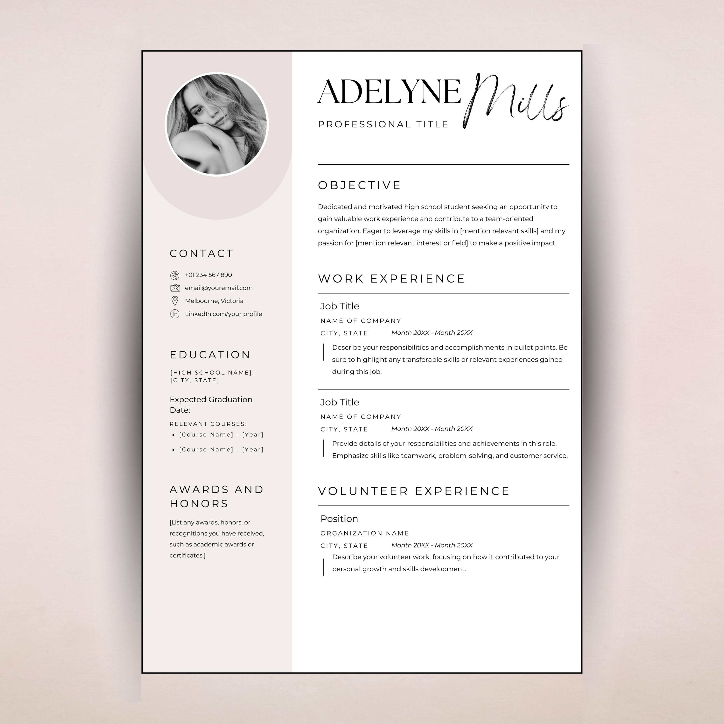 Canva Resume Template With Photo, Creative Resume Canva Template ...