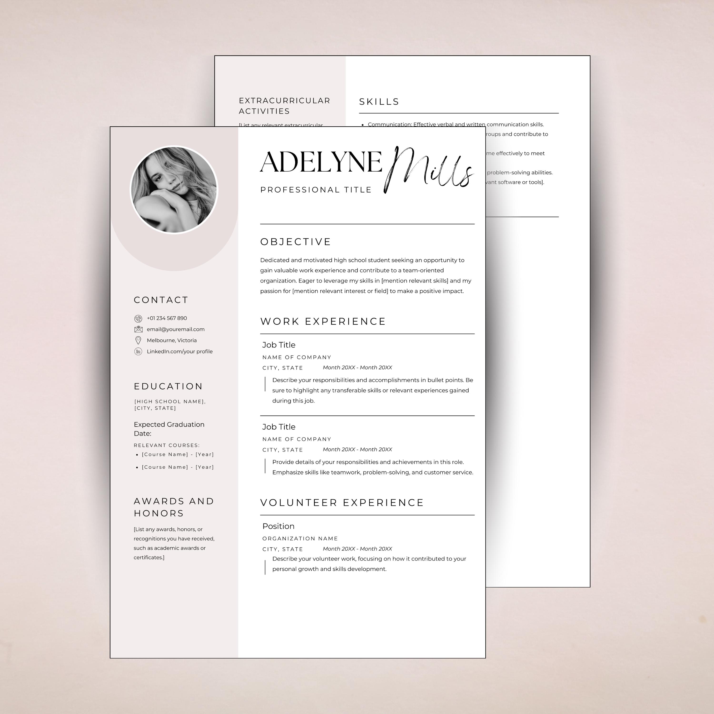 Canva Resume Template With Photo, Creative Resume Canva Template ...