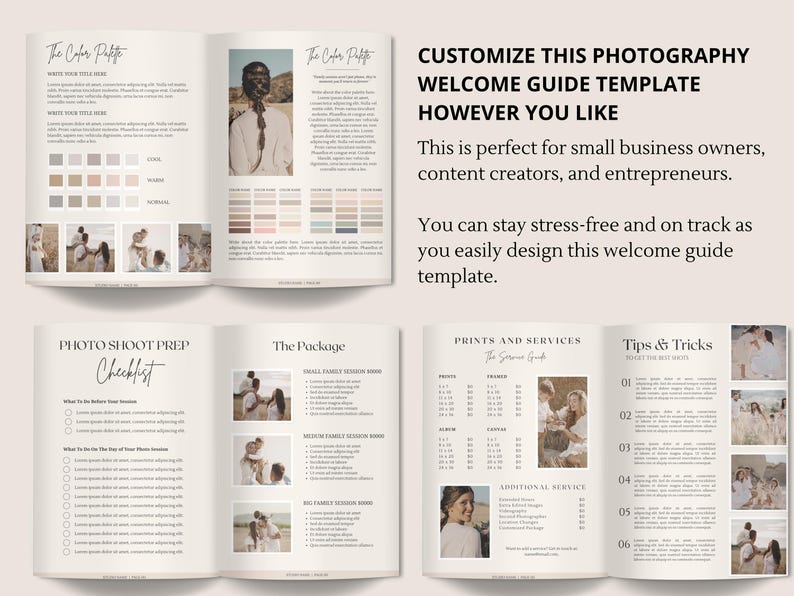 39 Page Photography Family Session Guide, Photography Template, Family ...