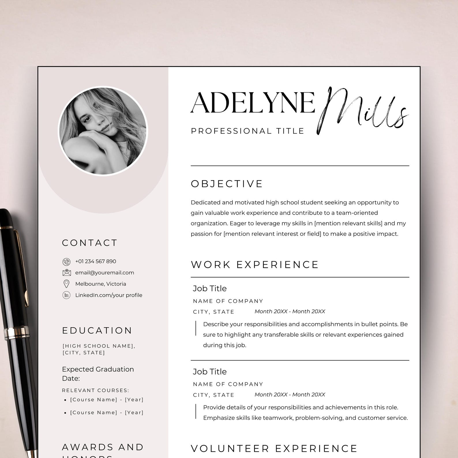 Canva Resume Template With Photo, Creative Resume Canva Template ...