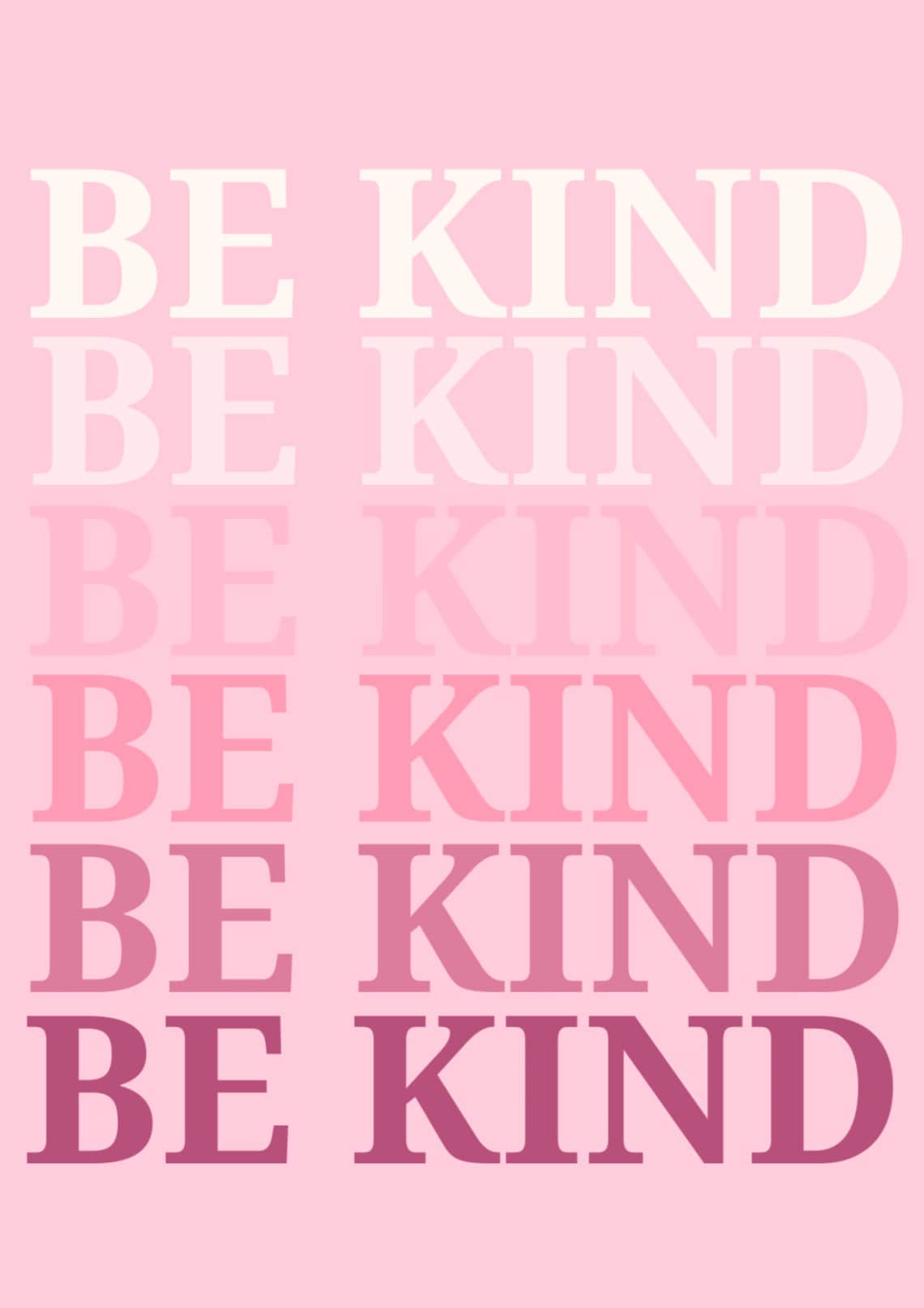 Be Kind Poster Digital Print A4 Handmade Art Minimalist - Etsy España