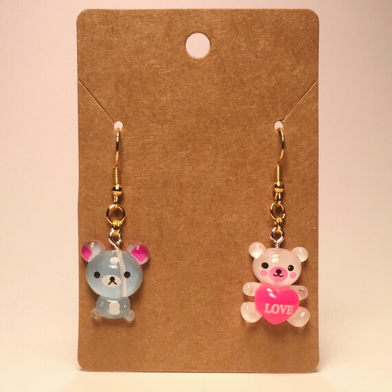 Cute Blue Bear & Pink Teddy Mix-Match Pair | Etsy