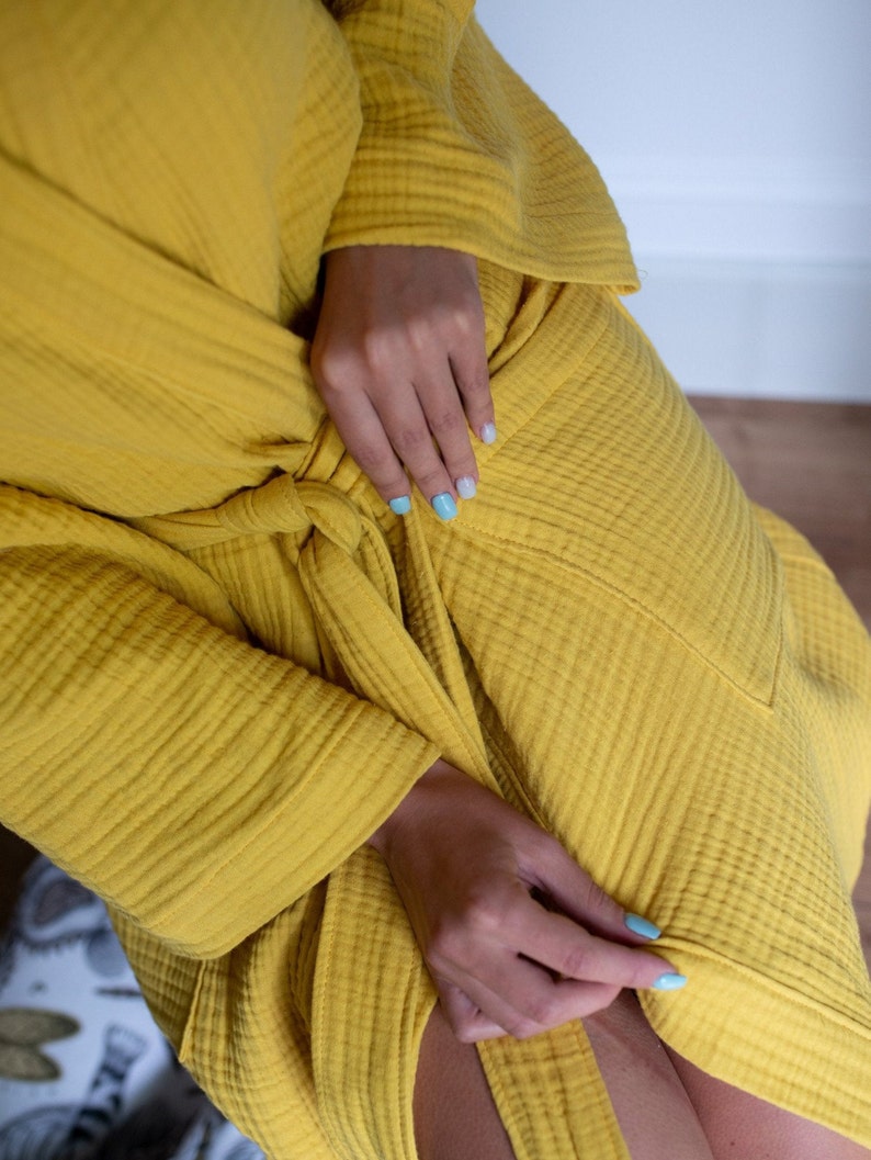 Muslin Robe Woman Gauze Bathrobe Cotton Hooded Gown Robe | Etsy