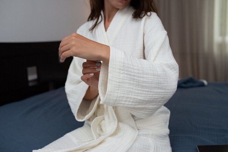 Muslin Cotton Double Gauze Women Bath Robe Cotton Gauze Robes - Etsy
