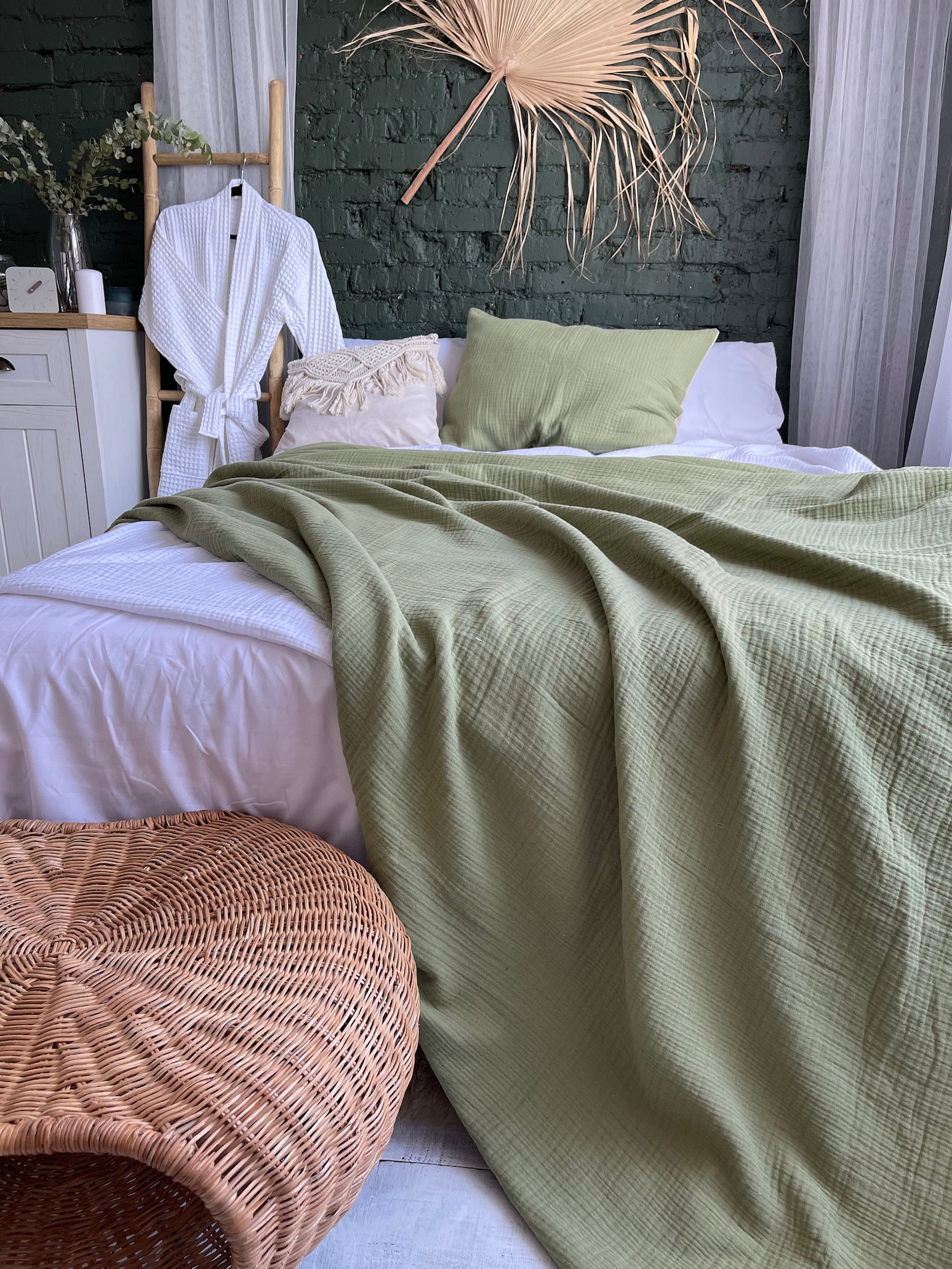 KING MUSLIN GAUZE 120 Coverlet Organic 100 % Cotton - Etsy