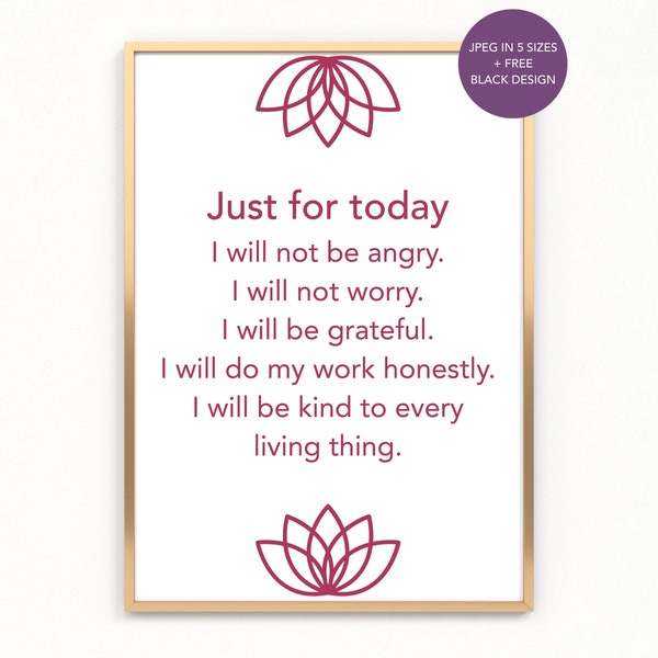 Just for Today Printable - Etsy