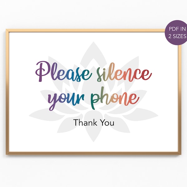 Please Silence Cell Phone Signs - Etsy
