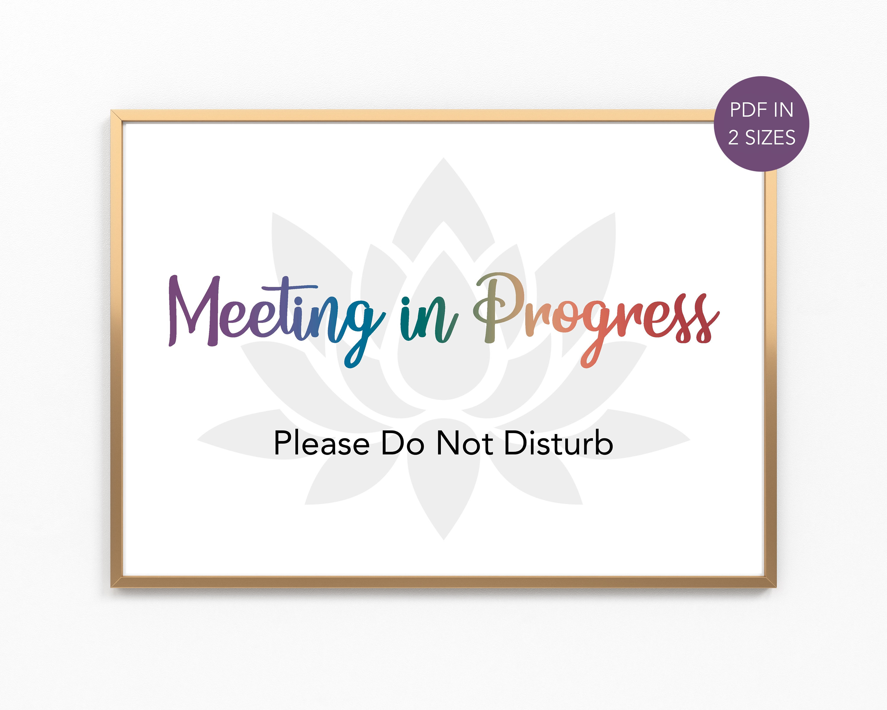 Meeting in Progress Sign, Please Do Not Disturb Sign, Business Pdf ...